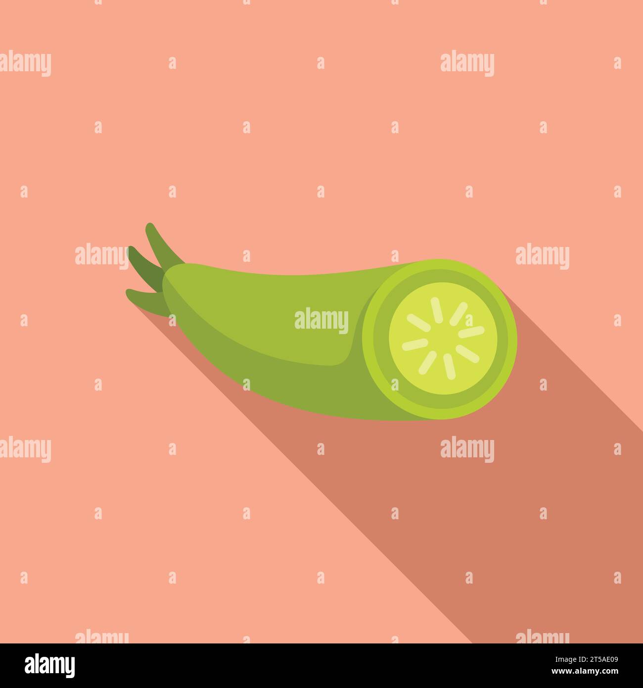 Wasabi root plant icon flat vector. Green food healthy. Spicy herb stem ...