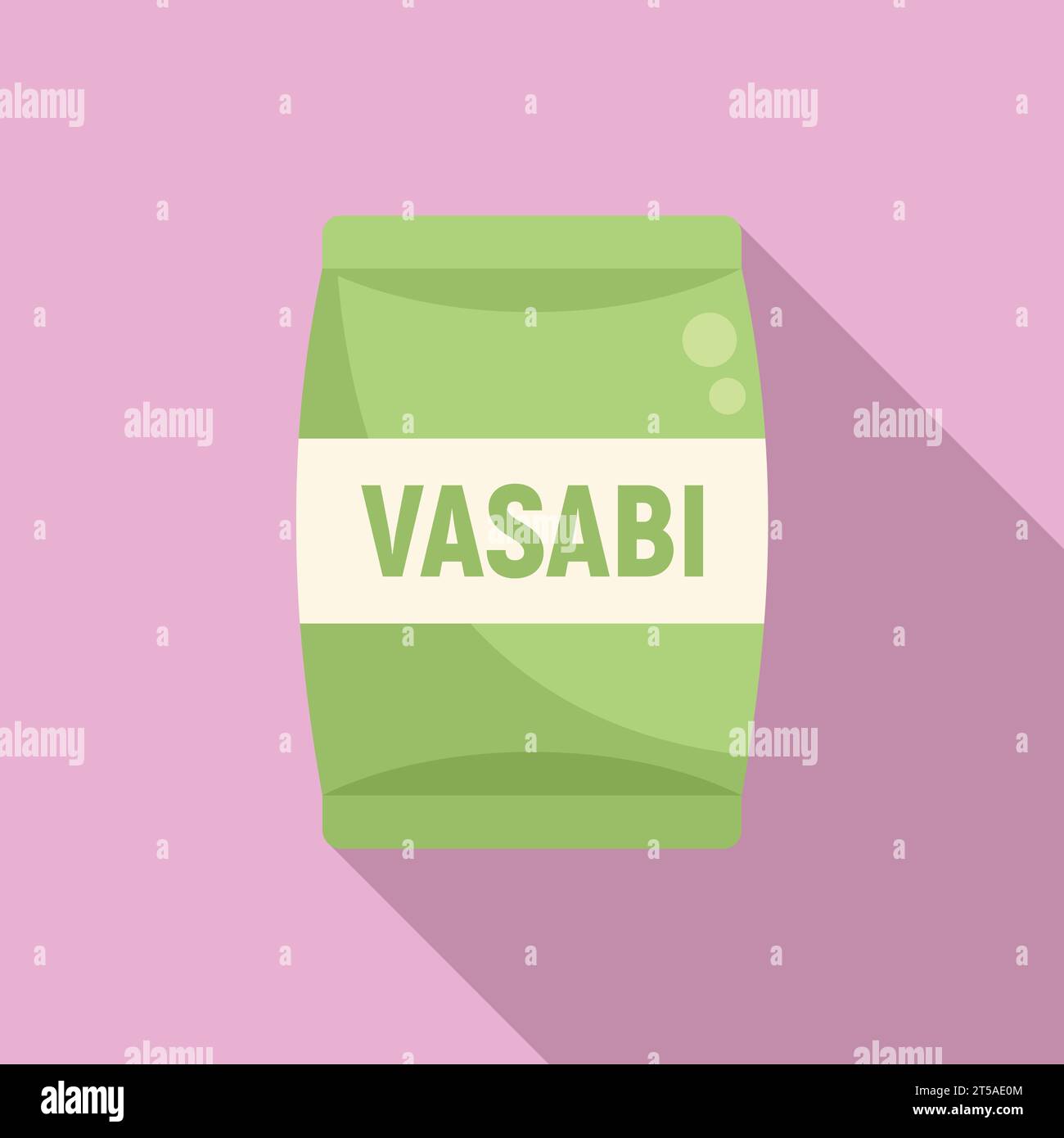 Wasabi package icon flat vector. Herb meal. Vegetable plate Stock ...