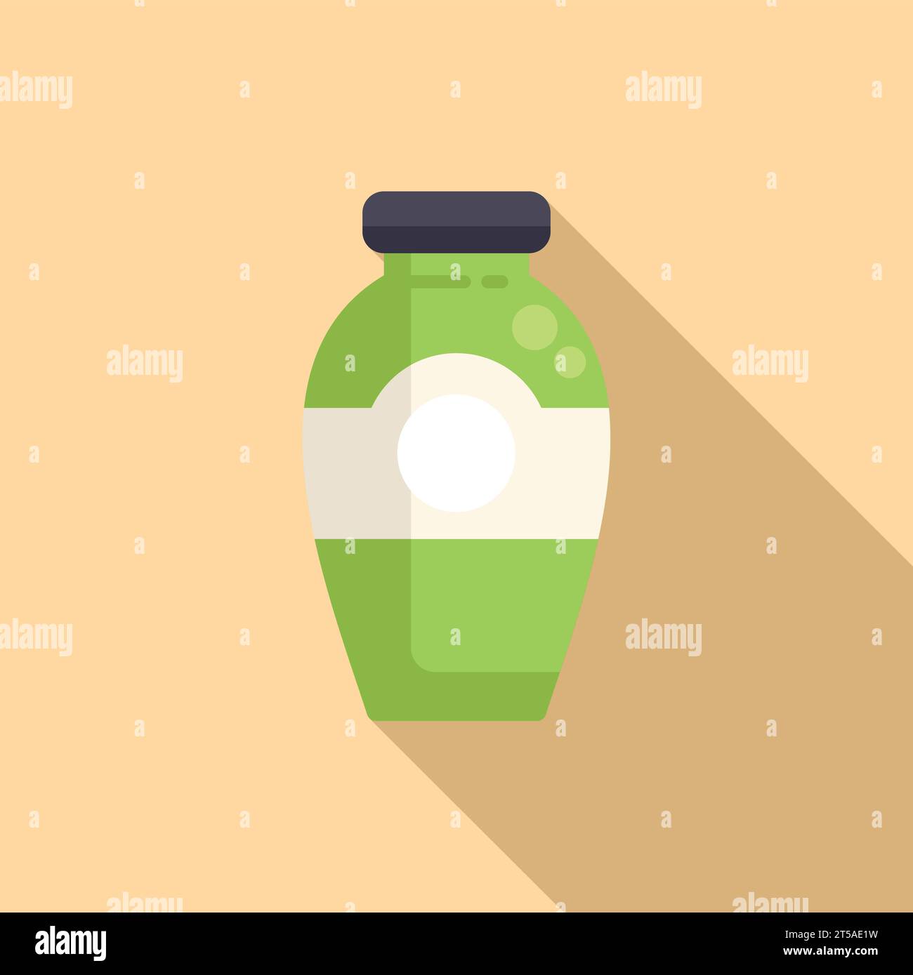Open bottle wasabi icon flat vector. Face farm paste. Sushi asian green ...