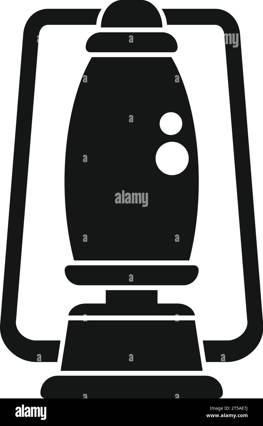 Hiking or camping kerosene lamp icon simple vector. Handle miner light ...