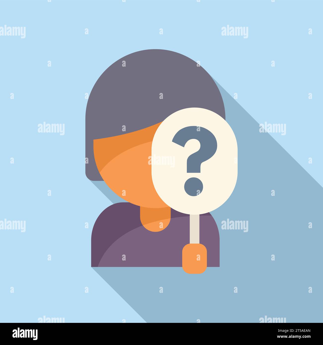 Anonymous person icon flat vector. Hidden human. People avatar face ...