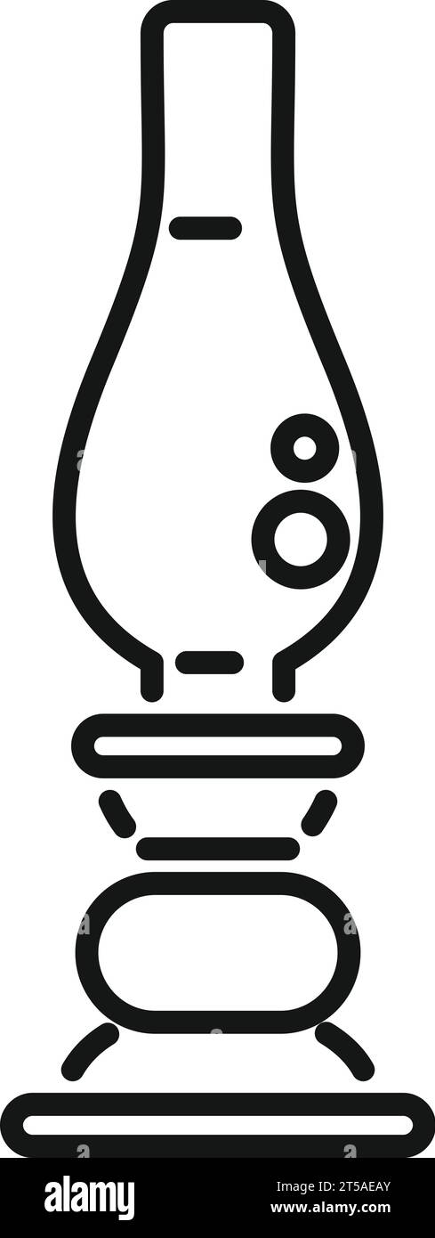 Old vintage kerosene lamp icon outline vector. Camp metal tank. Oil ...