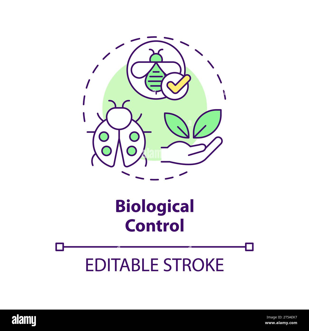 2D simple thin line icon biological control concept Stock Vector Image ...