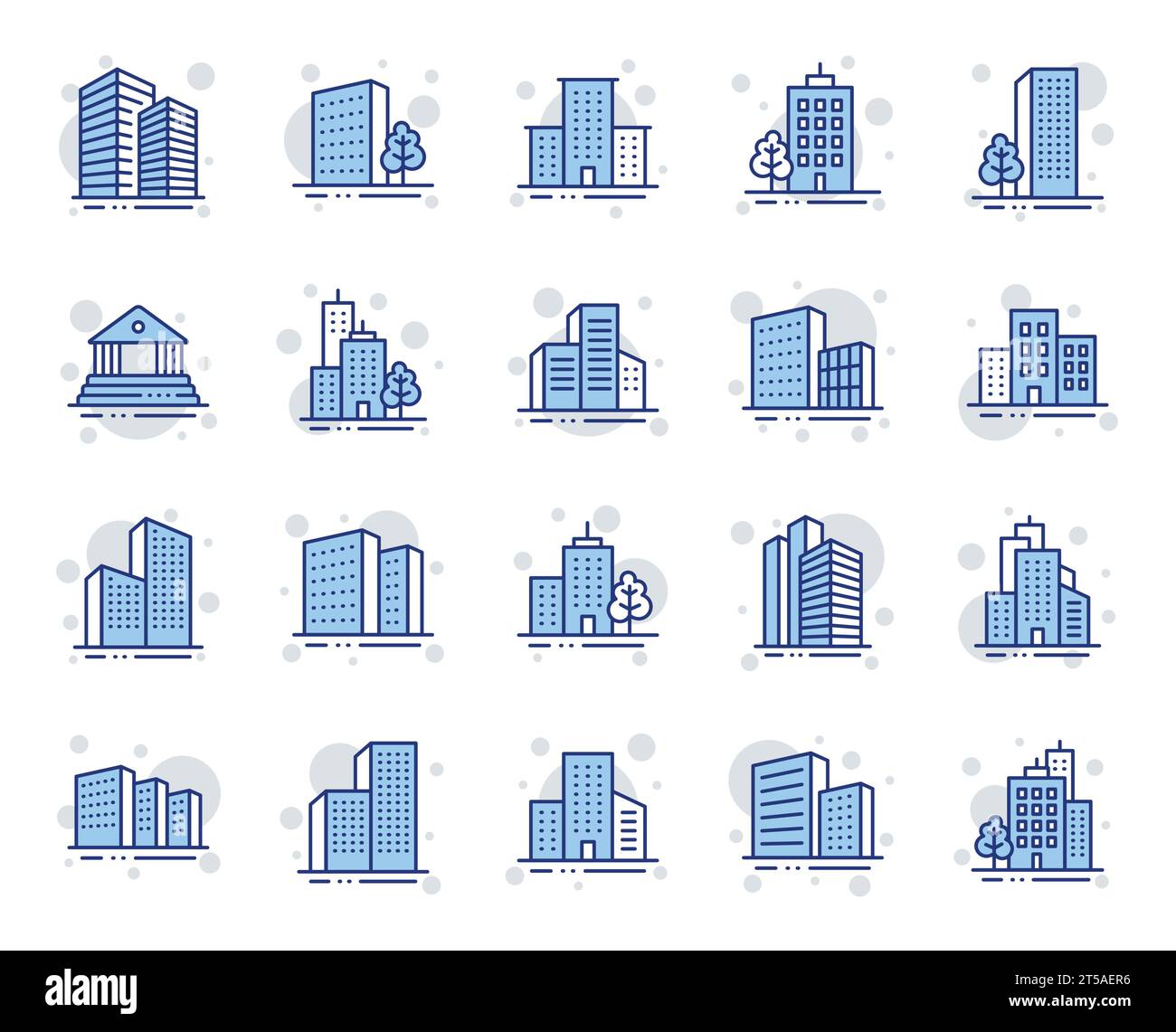 Buildings line icons. Bank, Hotel, Courthouse. City, Real estate ...