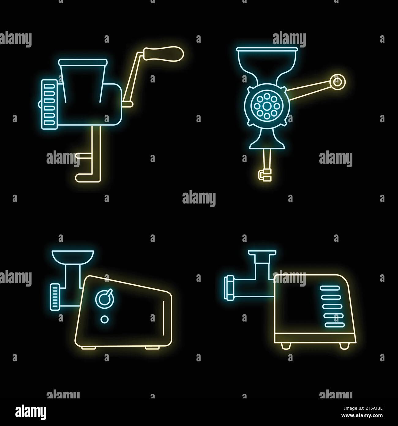 Meat grinder tool icon set. Outline set of meat grinder tool vector ...