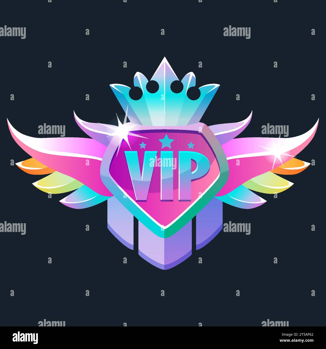 VIP badge with wings and crown Stock Vector Image & Art - Alamy