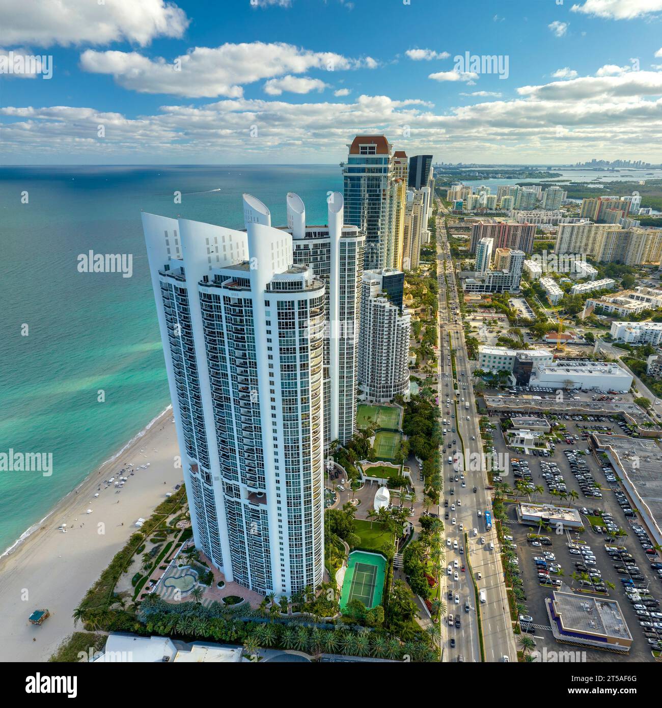 Sunny Isles Beach city with luxurious highrise hotels and condo ...