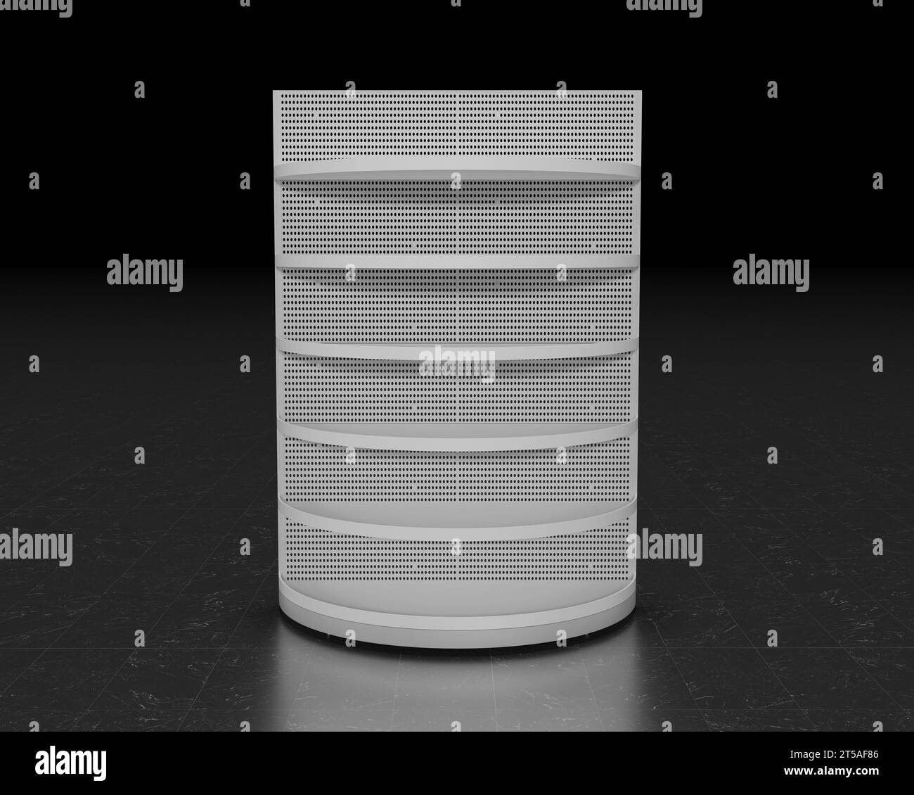 Round Product Gondola Shelf 3D Illustration Stock Photo - Alamy