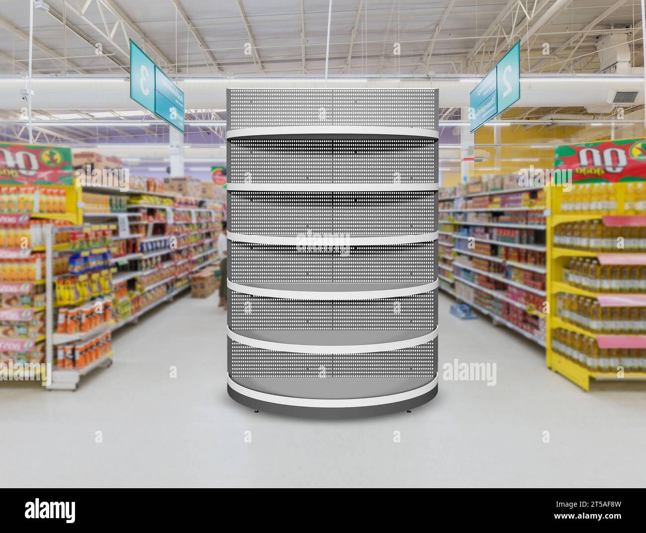 Super market product gondola end cap shelf 3D Illustration Stock Photo ...