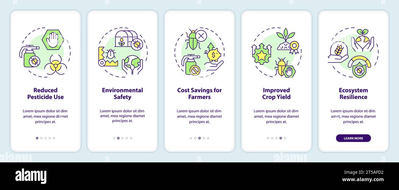 Walkthrough integrated pest management with thin line icons Stock ...
