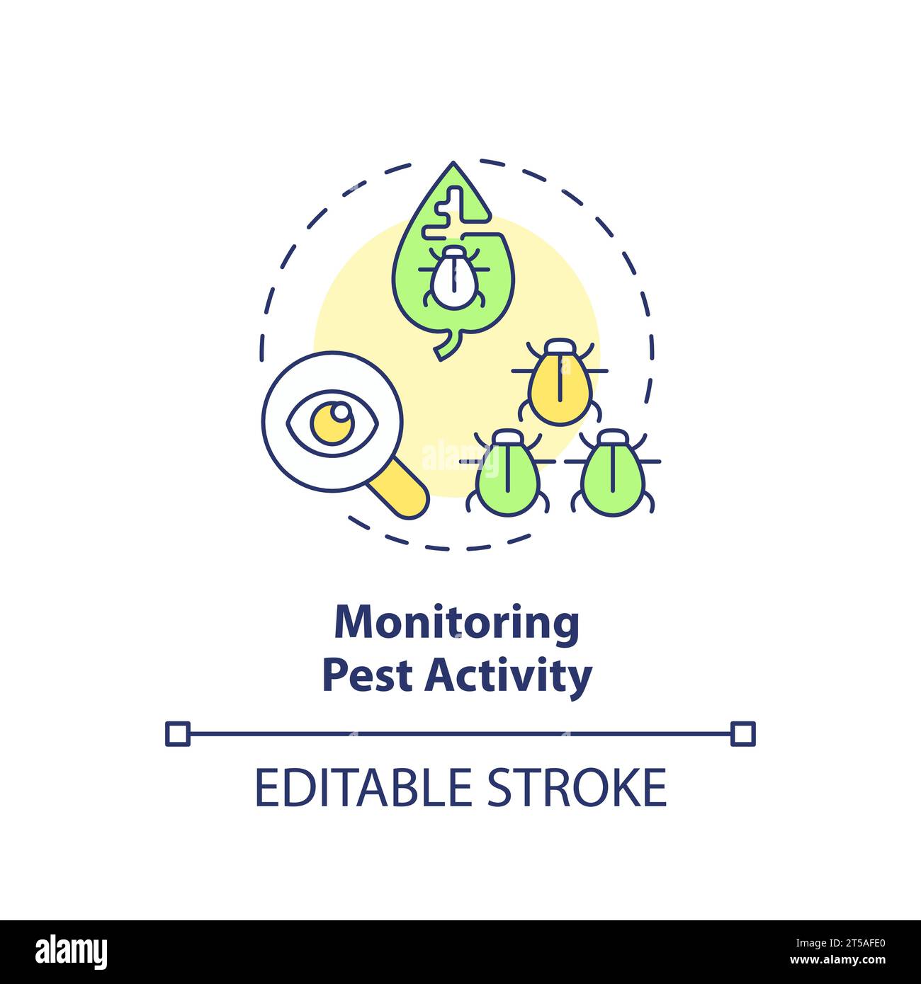 2d Editable Multicolor Monitoring Pest Activity Icon Simple Isolated