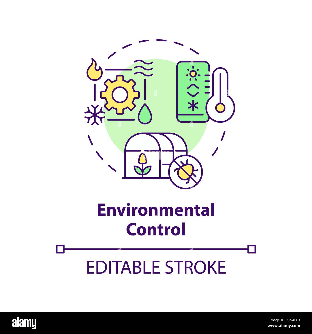 2D simple thin line icon environmental control concept Stock Vector Image & Art - Alamy