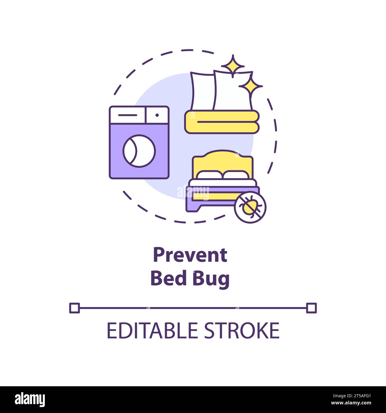 2D simple thin line icon prevent bed bug concept Stock Vector Image ...