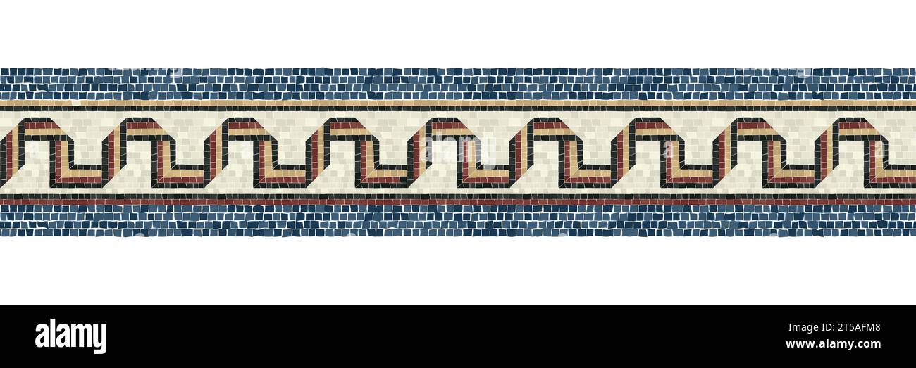 Horizontal border mosaic tiles, vector pattern Stock Vector Image & Art ...