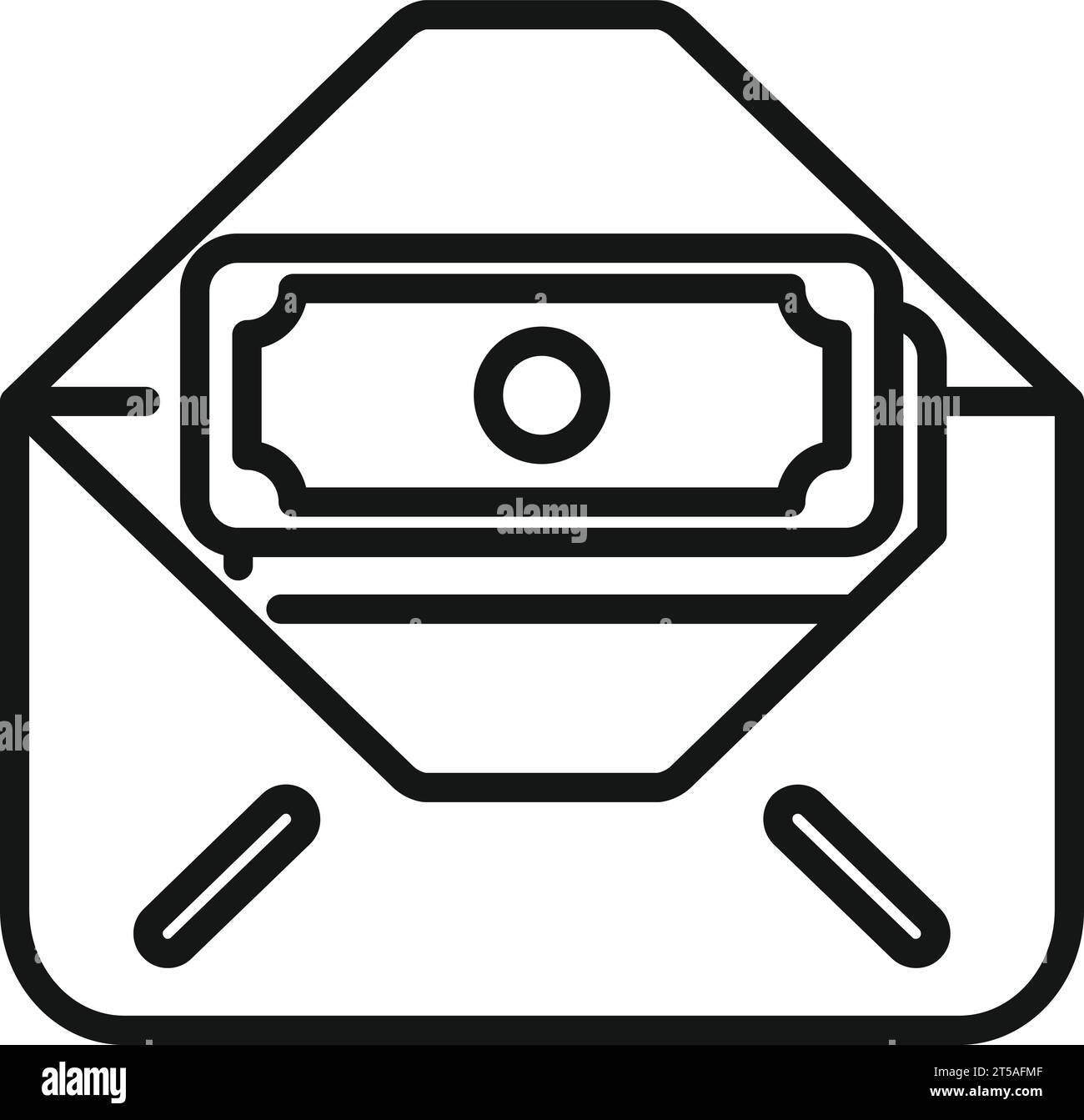 Cash in new envelope icon outline vector. Stack credit. Change atm ...