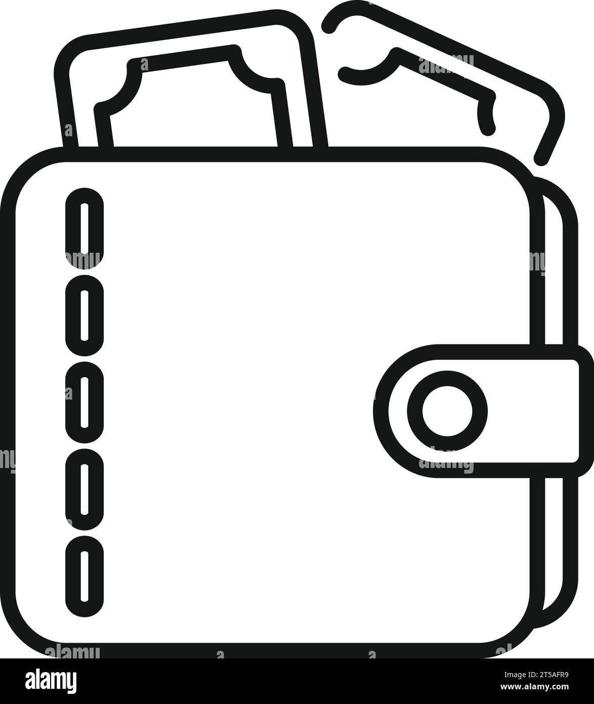 Full wallet of cash icon outline vector. Payment stack. Paper safe ...