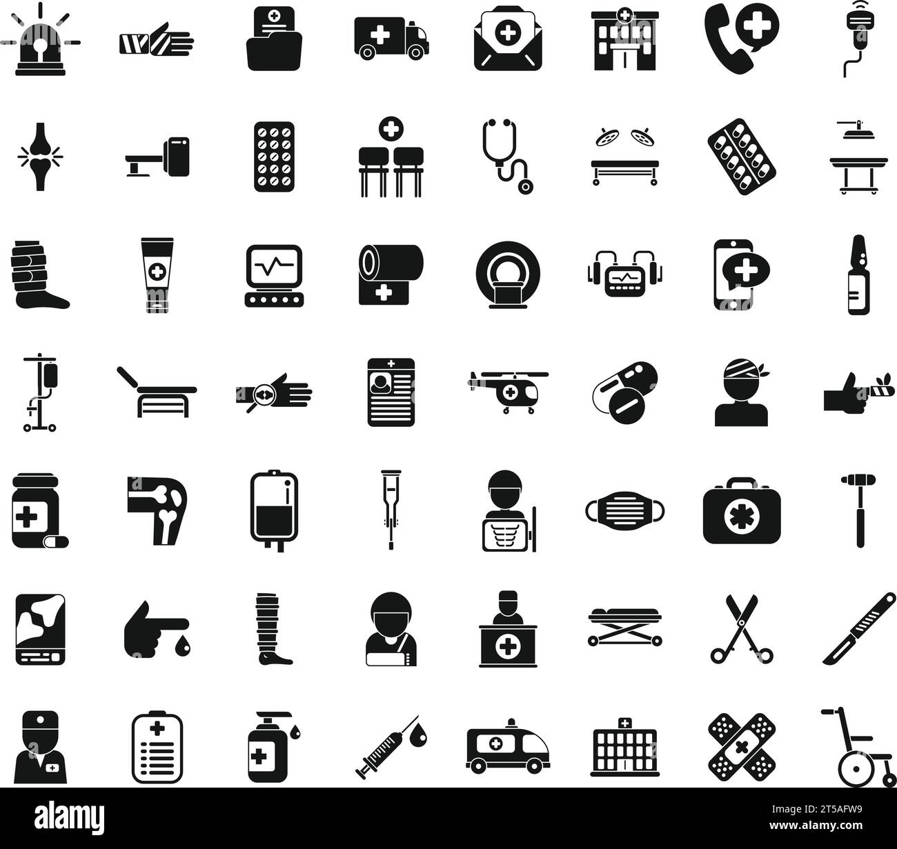 Emergency room icons set simple vector. Surgery medical scan. Insurance ...