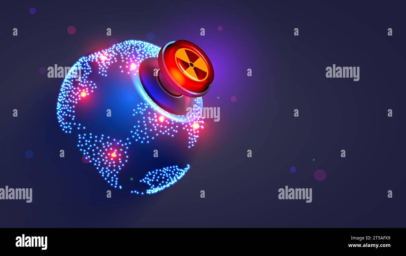 Red button for launching nuclear missiles. Threat of global nuclear war ...