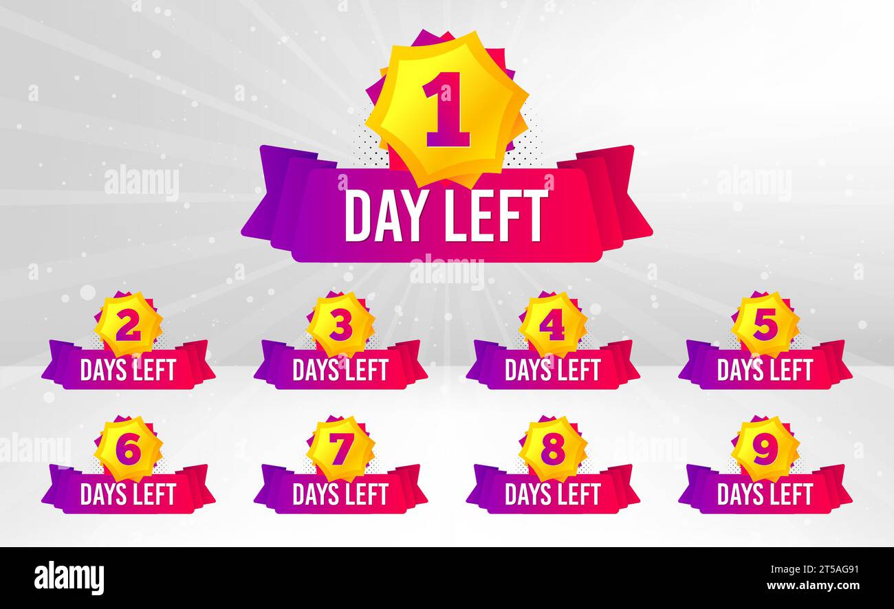 Number of days left to go vector badges. Special offer sticker design ... Number of days left to go vector badges. Special offer sticker design ...