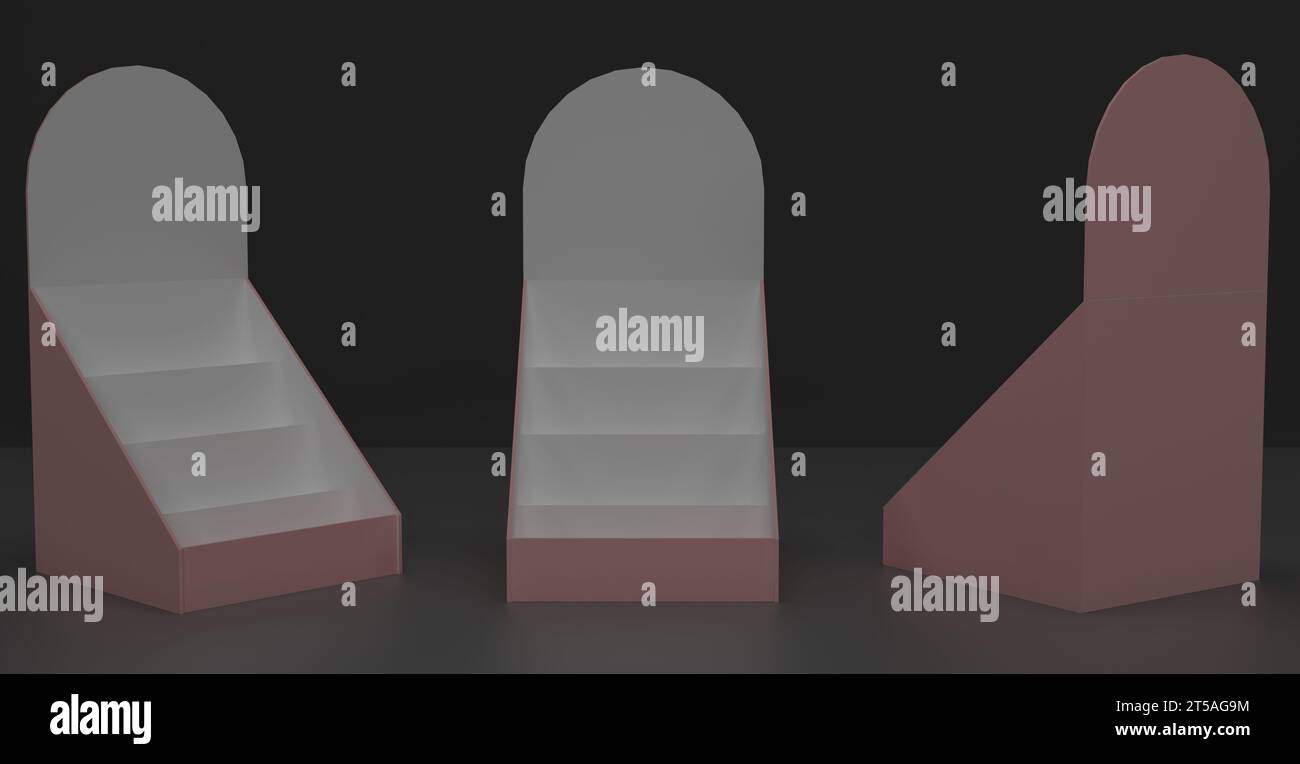 Counter top product display rack. 3D rendering Stock Photo - Alamy