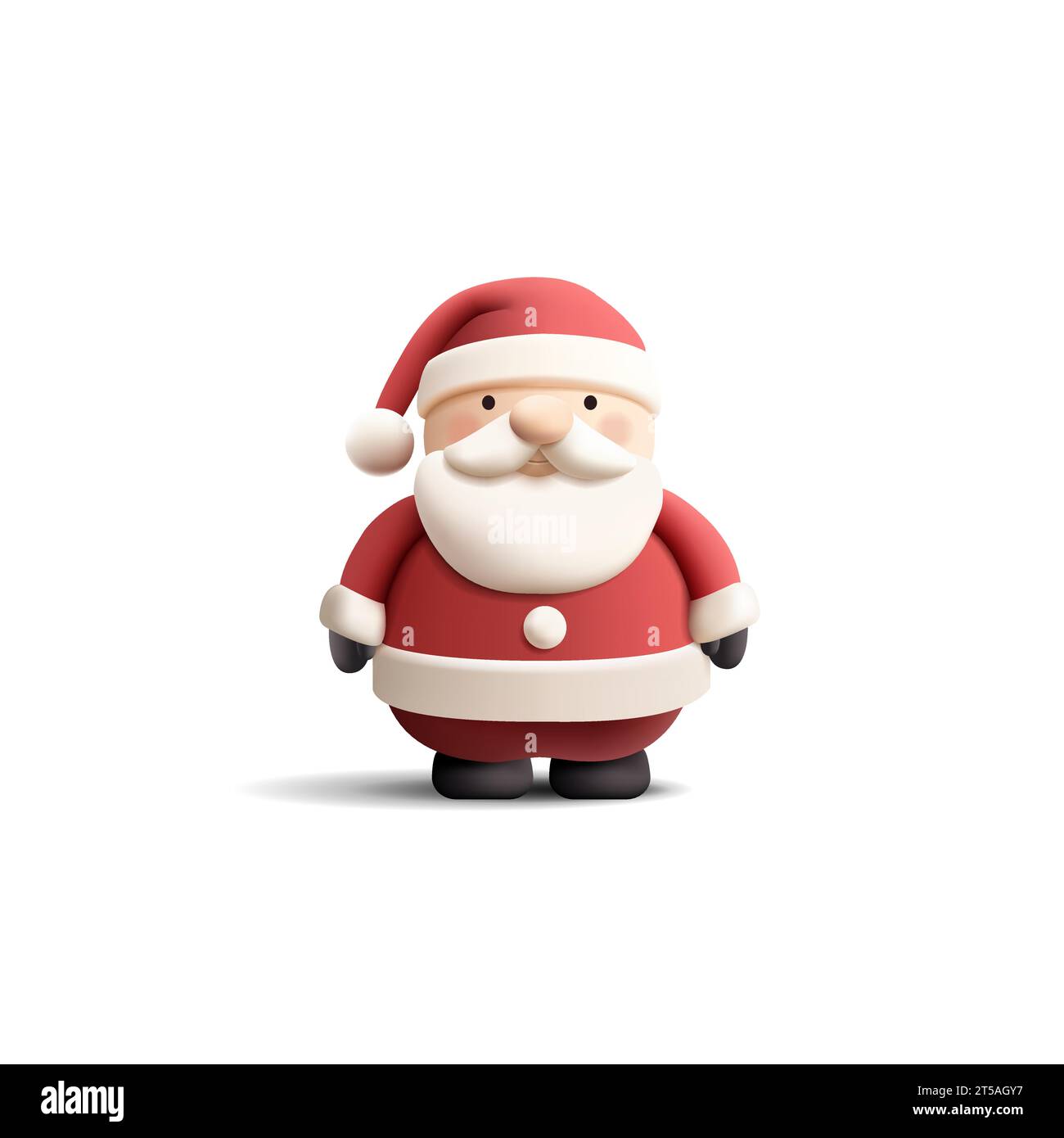 3d render realistic Santa Claus character, cartoon character, rounded ...