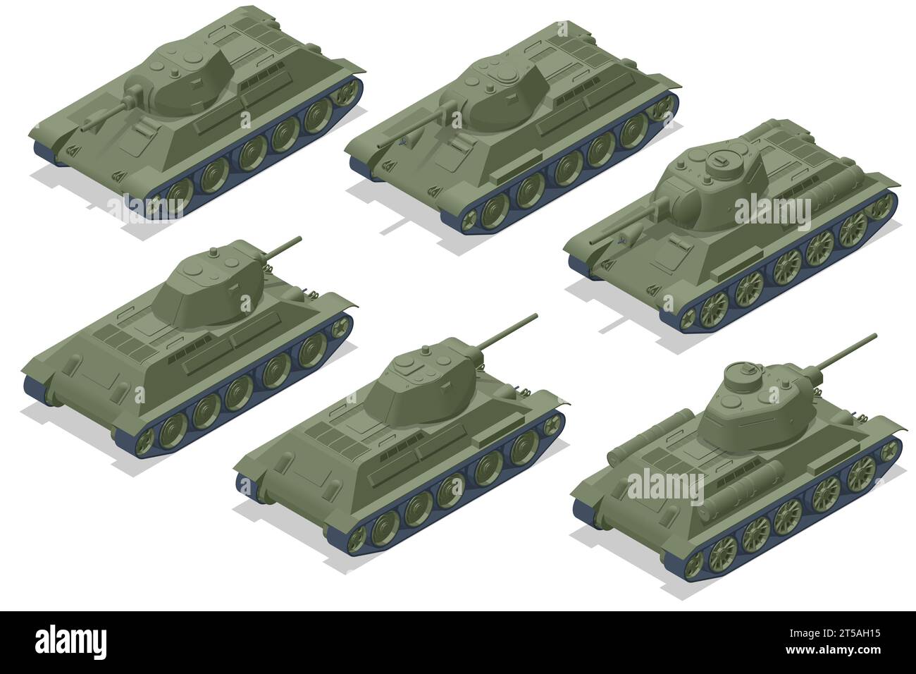 Isometric Tank USSR, Medium Tank T-34 T-76. Armoured fighting vehicle ...