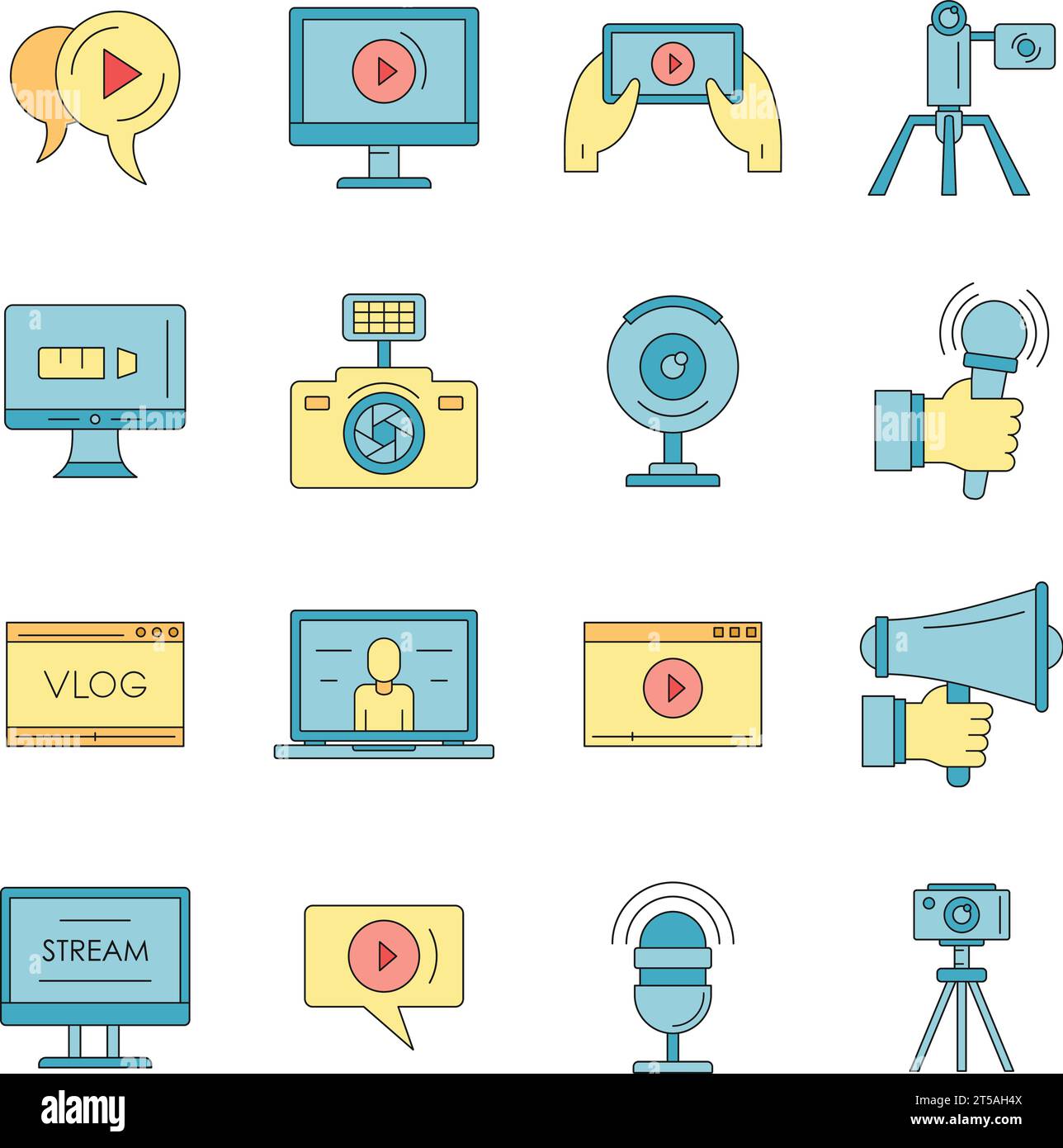 Vlogging icons Stock Vector Images - Alamy