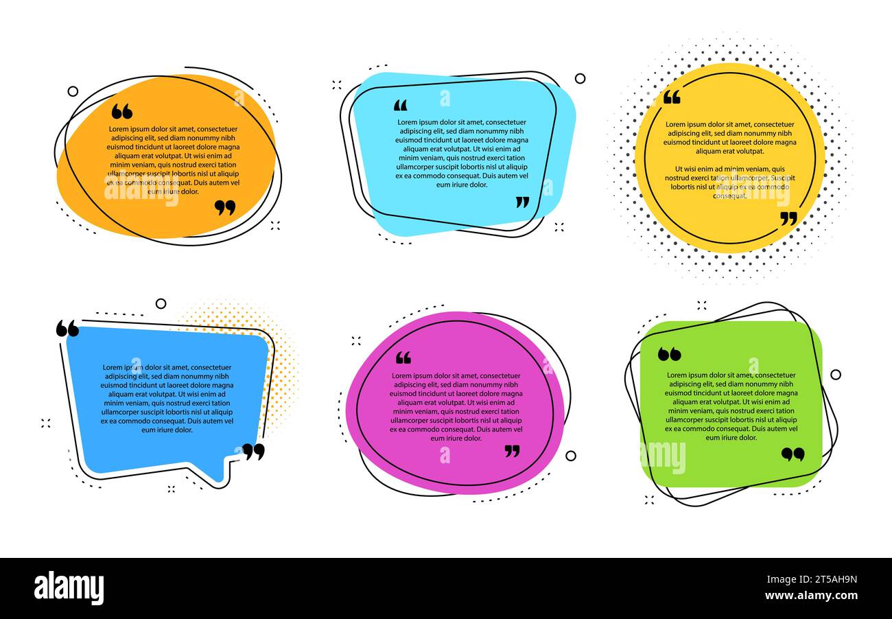 Texting boxes template. Quote text design info boxes. Quotation chat ...