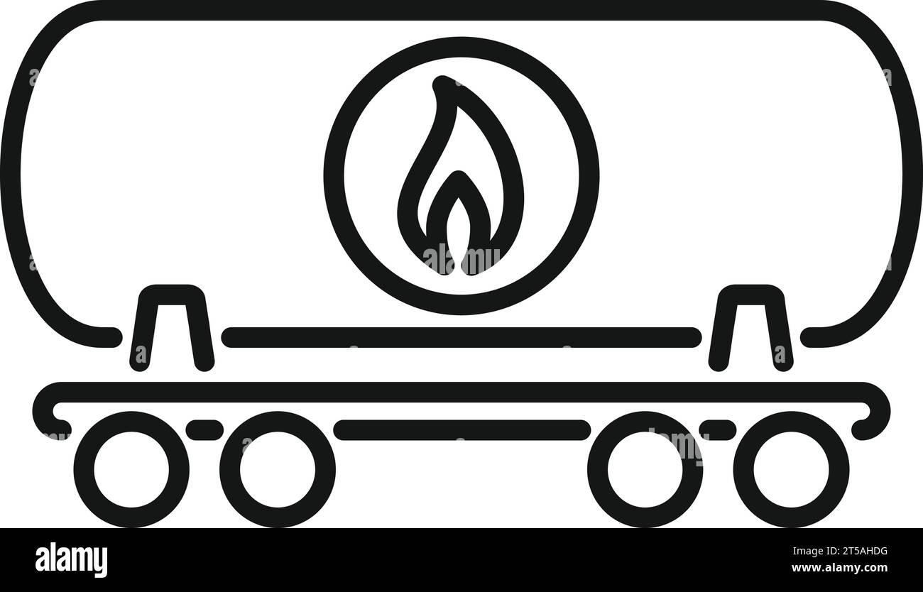 Wagon kerosene tank icon outline vector. Chemical container energy ...