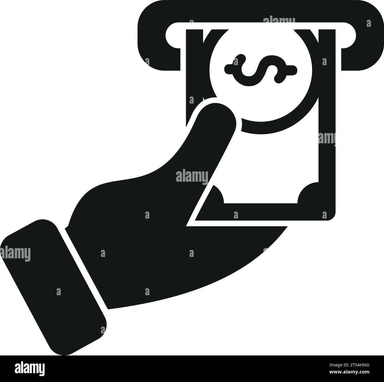 Take money cash from atm icon simple vector. Card change. Payment sign ...