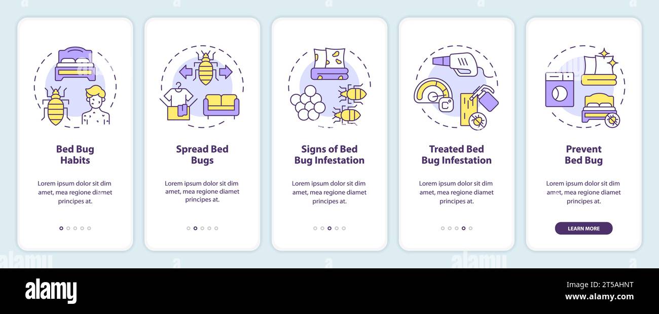 Walkthrough integrated pest management with multicolor icons Stock ...