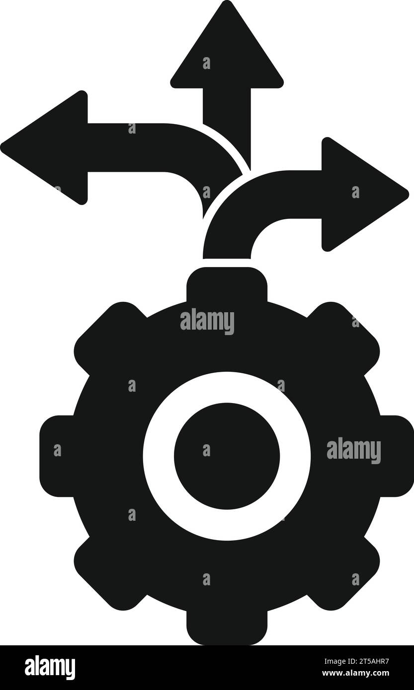 Gear realization direction icon simple vector. Human balance. Ability ...