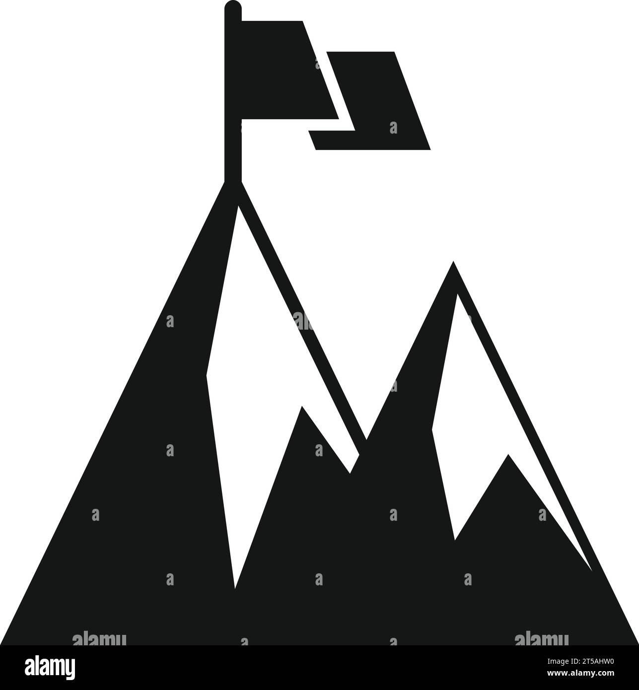 Success mountain target flag icon simple vector. People motivation ...