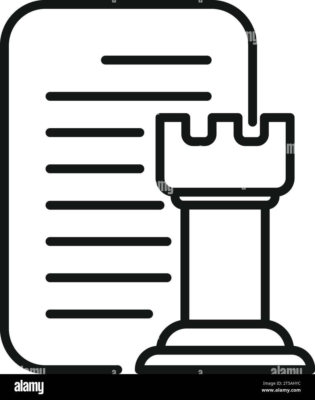 Realization chess tower icon outline vector. Balance training. Success ...