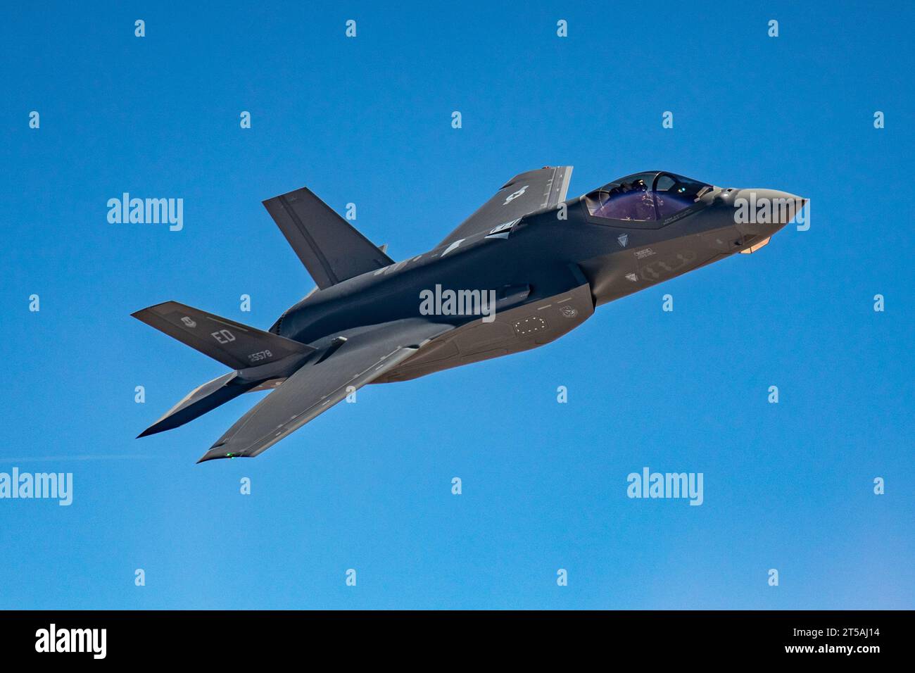 An F-35 Lightning II flies over Edwards Air Force Base, California on ...