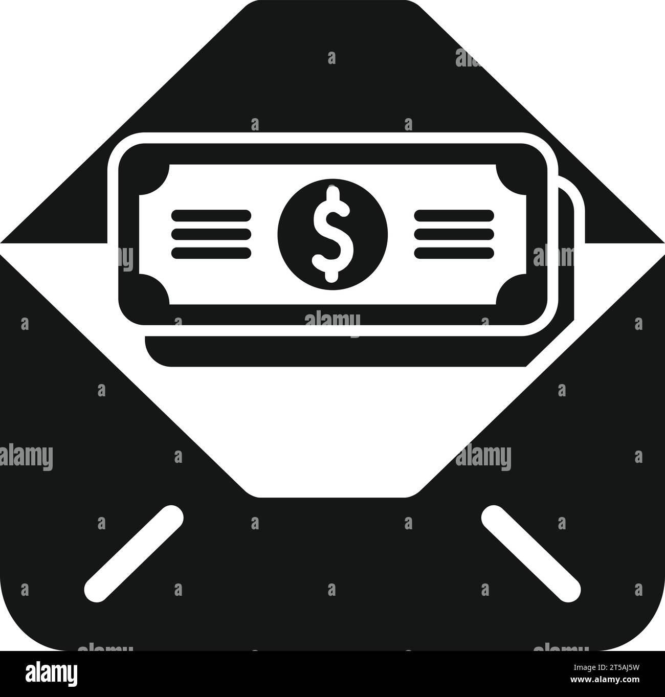 Cash in new envelope icon simple vector. Stack credit. Change atm ...