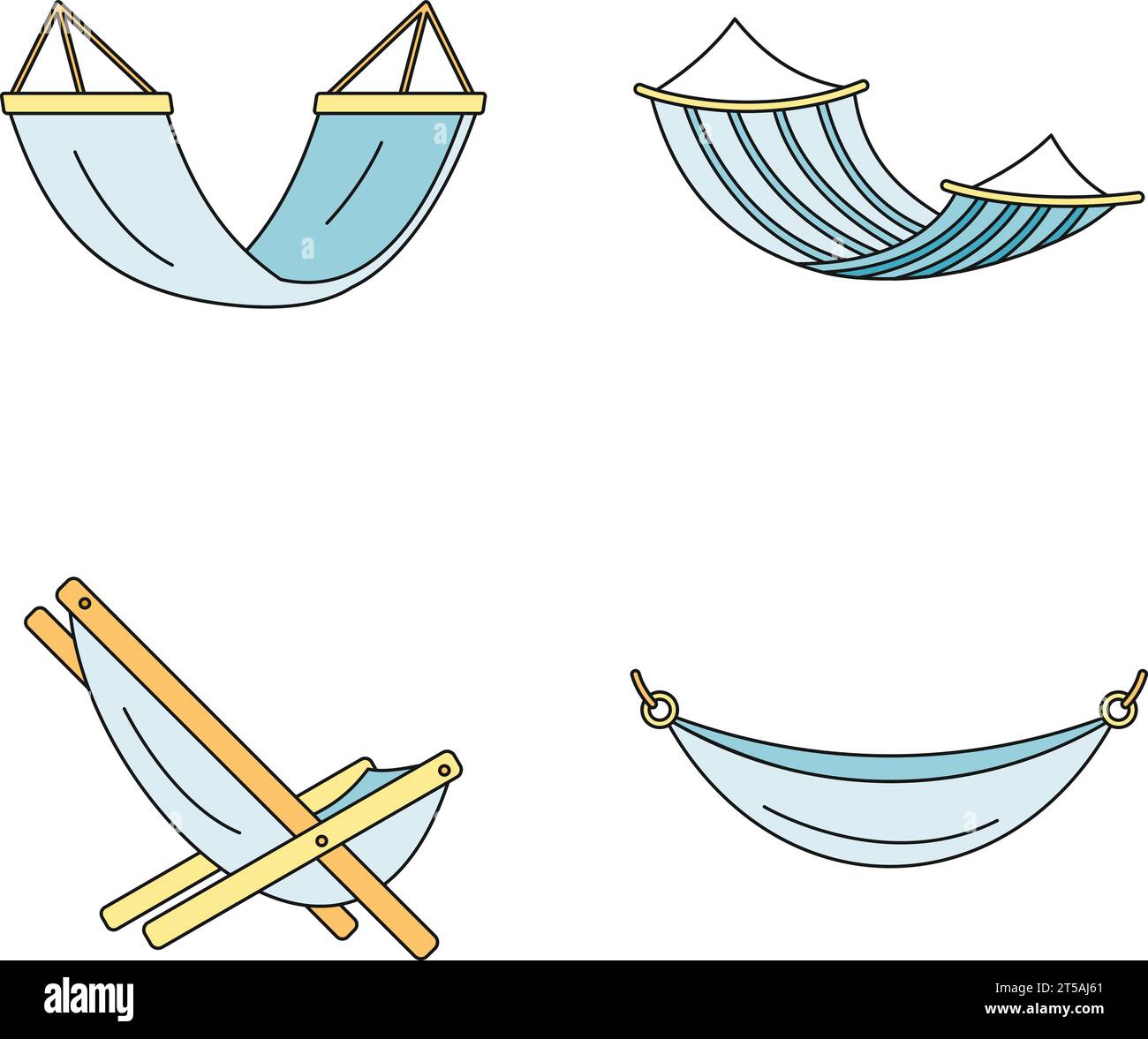 Beach Hammock Icon Set Outline Set Of Beach Hammock Vector Icons Thin