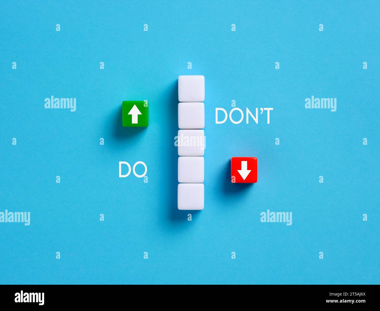 Do's and don'ts. Dilemma between what to to or not to do. Rules of ...