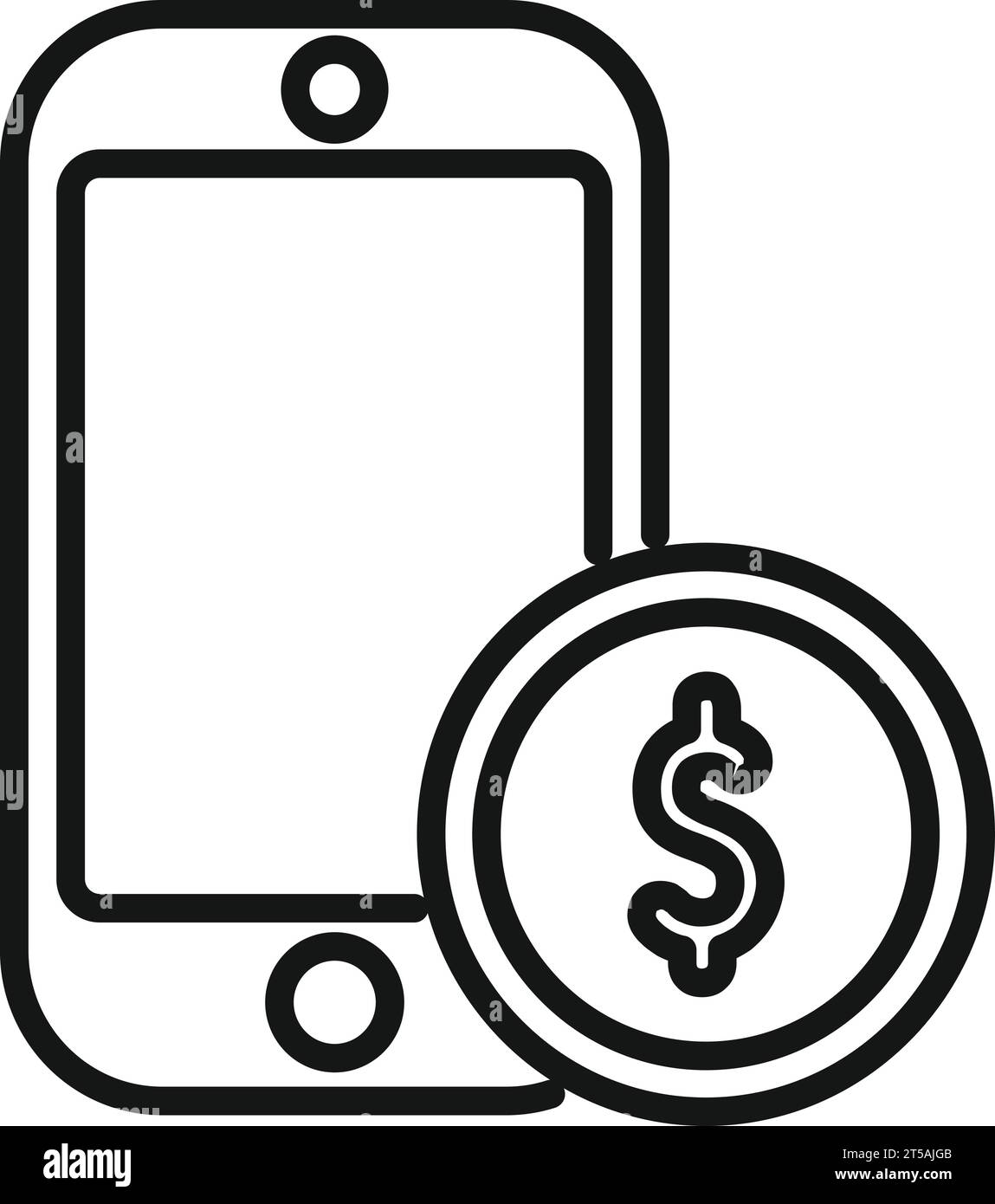 Smartphone money app icon outline vector. Card atm credit. Business ...