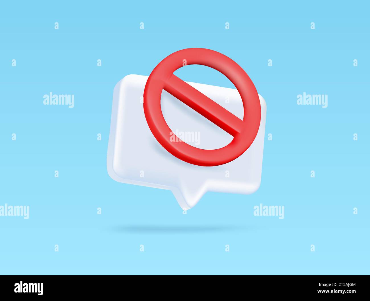 3d banned message, chat, comment icon illustration. 3d rendered ...