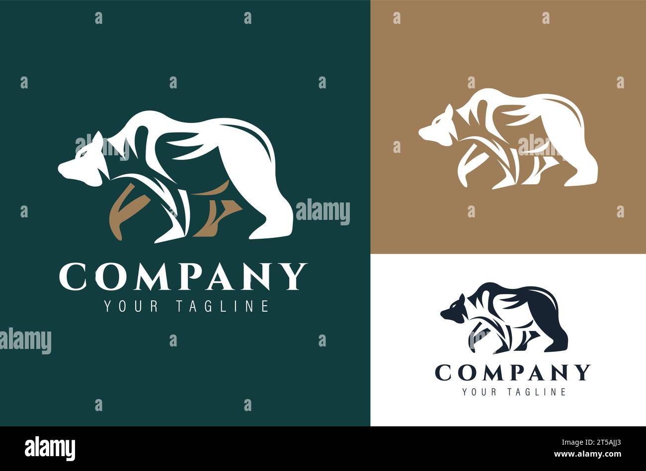 Bear or Wild Male Bear. Modern vector illustration. dark and white ...