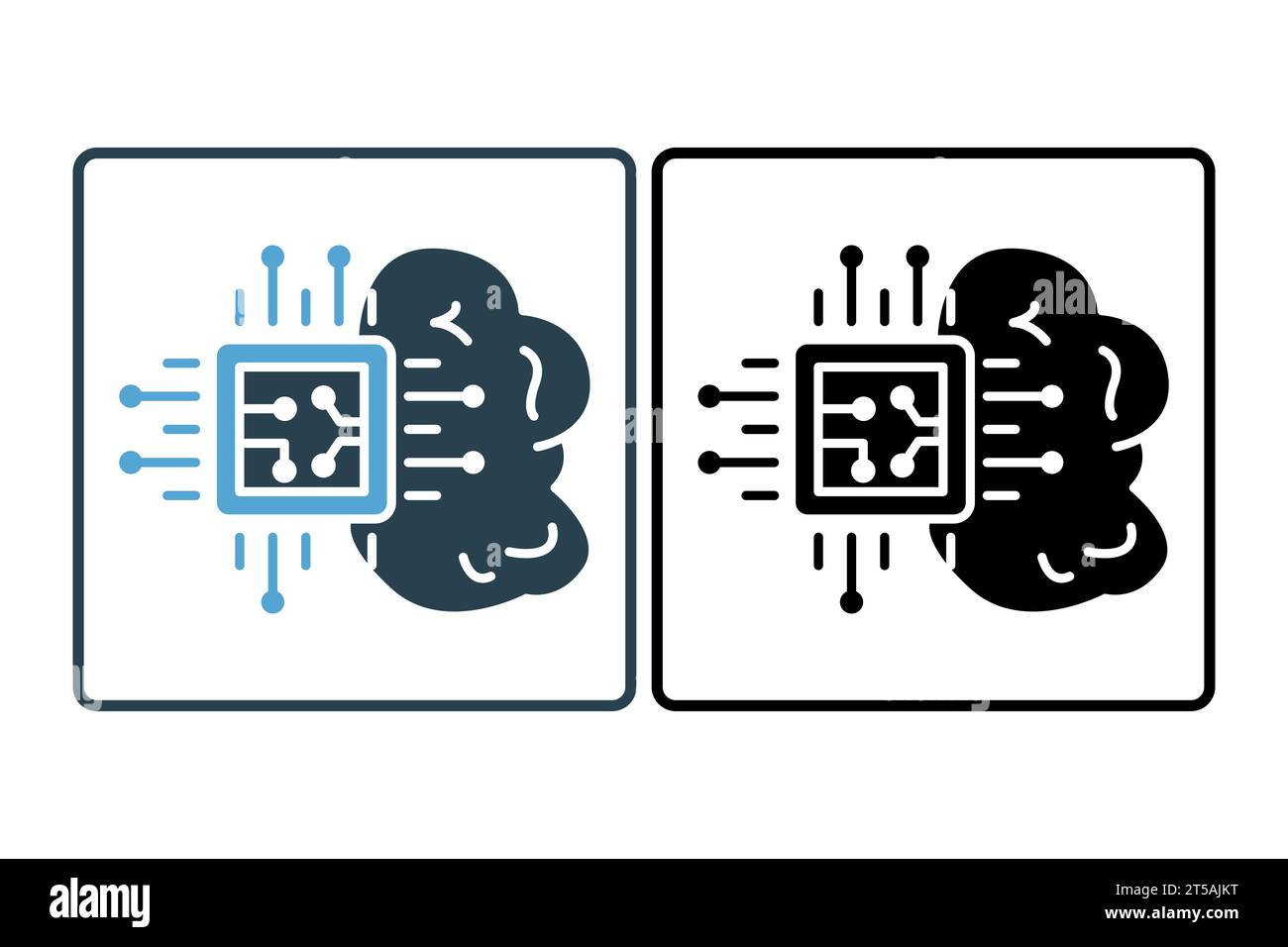 artificial intelligence icon. brain and cpu. icon related to device ...