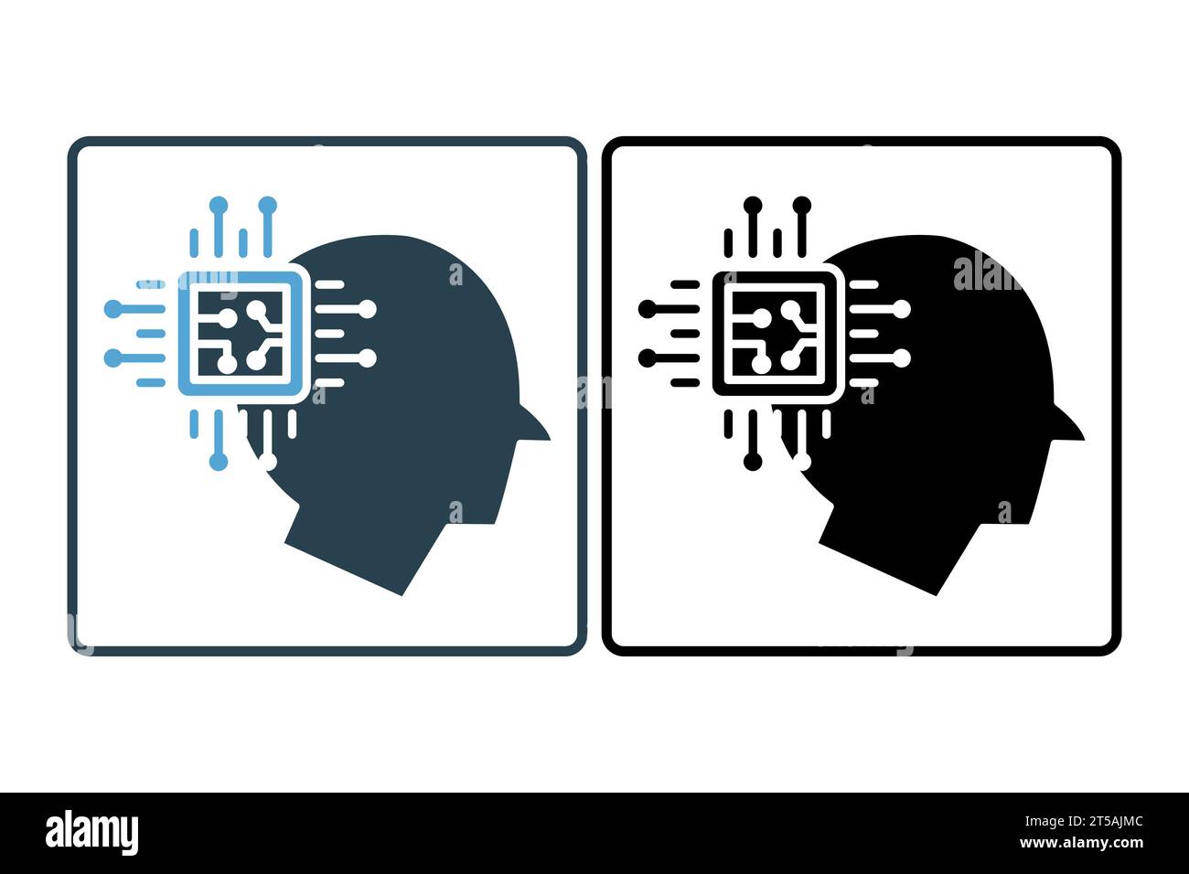 artificial intelligence icon. head and cpu. icon related to device ...