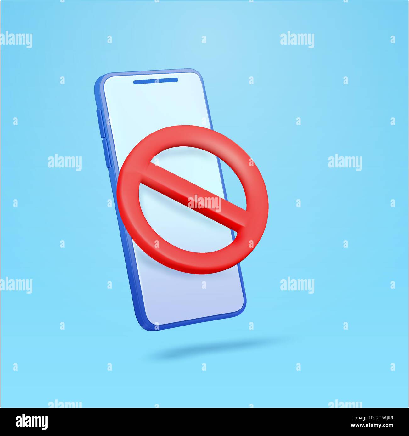 Banned, locked smartphone, disallowed mobile application illustration ...