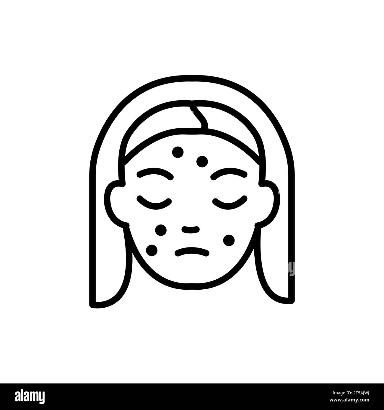 Woman having the trouble on her skin vector icon for web design ...