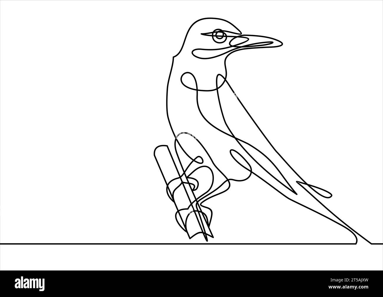 Continuous line bird.vector illustration. One line drawing. Concept for ...