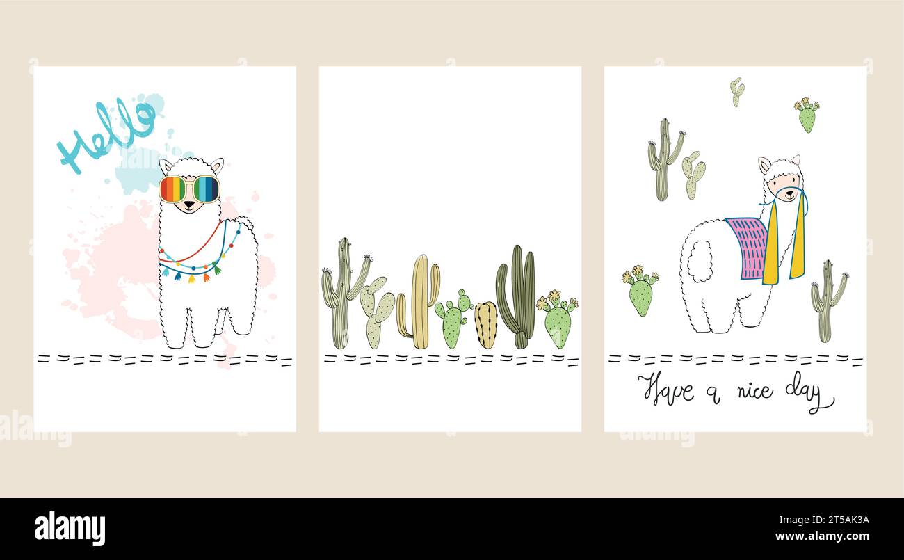 Vector cute llama Stock Vector Image & Art - Alamy