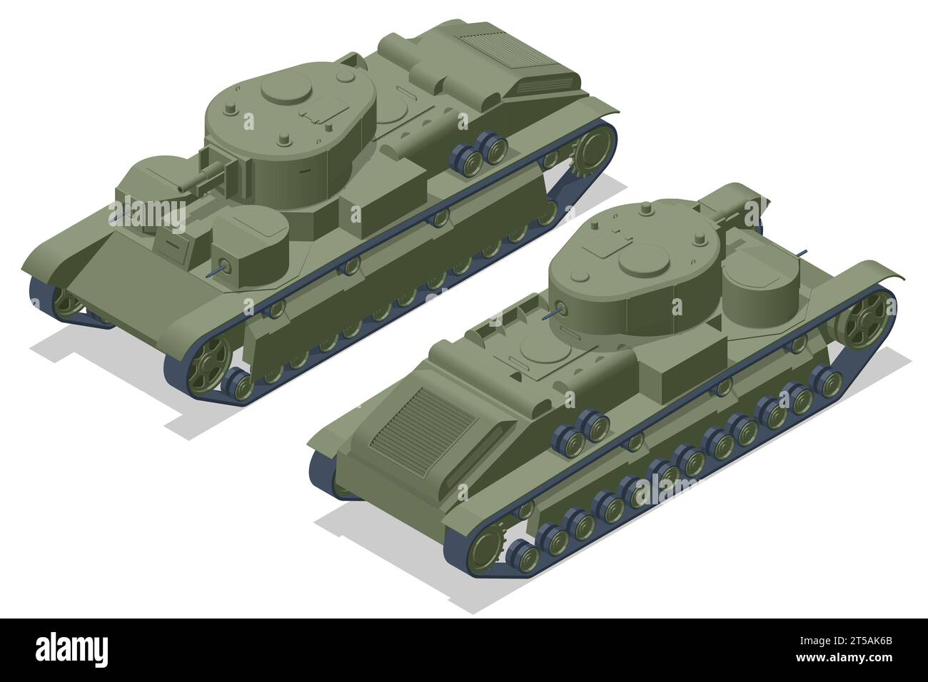 Isometric Tank USSR, Medium Tank T-28. Armoured fighting vehicle ...