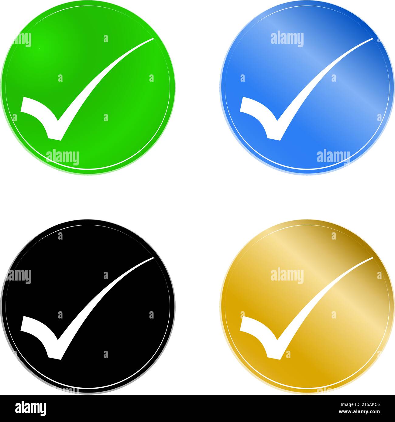 graphic illustrated Right correct icon set outline gradient colors circle Stock Vector Image ...