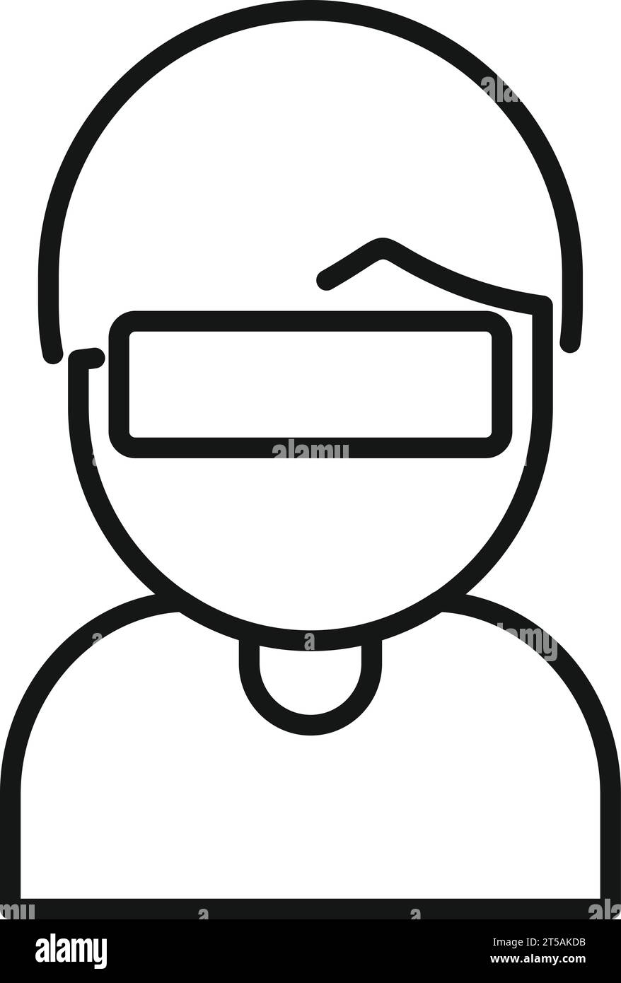 Hidden avatar face icon outline vector. Person user. People avatar mark ...